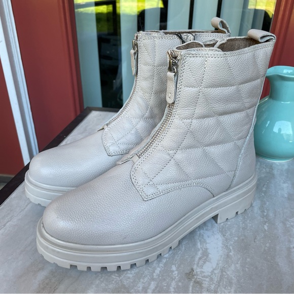 Shoes | Alberto Torresi Beige Leather Boots New 9 | Poshmark